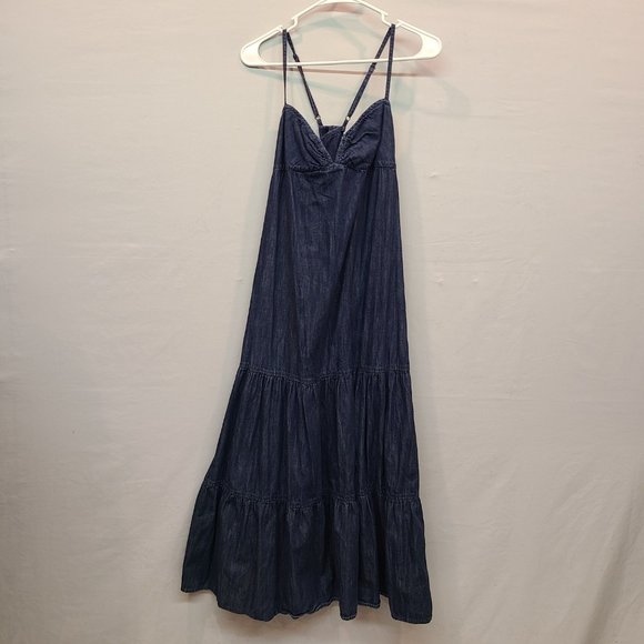 LOFT | Dresses | Ann Taylor Loft Dress Womens 6 Jean Denim Maxi ...